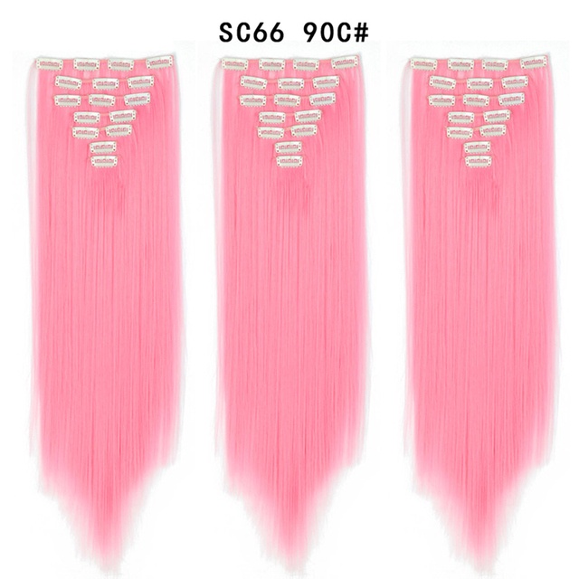 22inch Hairpiece Straight Hair 7pcs/set Clips In False Styling Hair ...