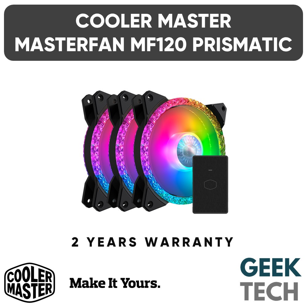 COOLER MASTER MasterFan MF120 Prismatic PWM Fan - 2000 RMP 55 CFM / 7 ...