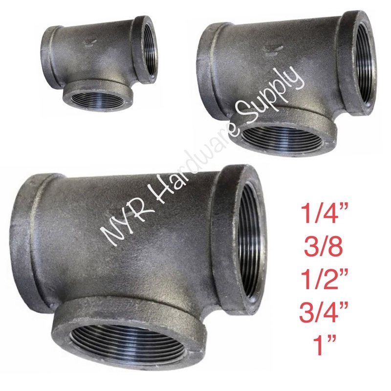 Steam Tee 1/4” 3/8” 1/2” 3/4” 1” BSPT MALLEABLE IRON STEAM PIPE FITTING ...