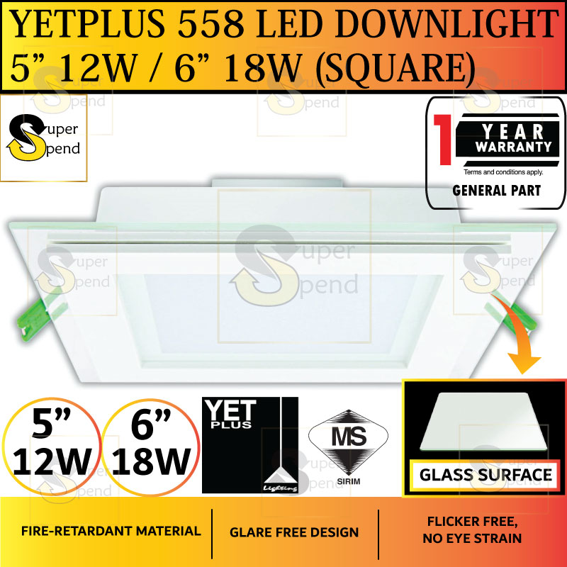 [ 5" / 6" ] YET YETPlus 558 SIRIM LED Downlight Down Light 12w / 18W ...