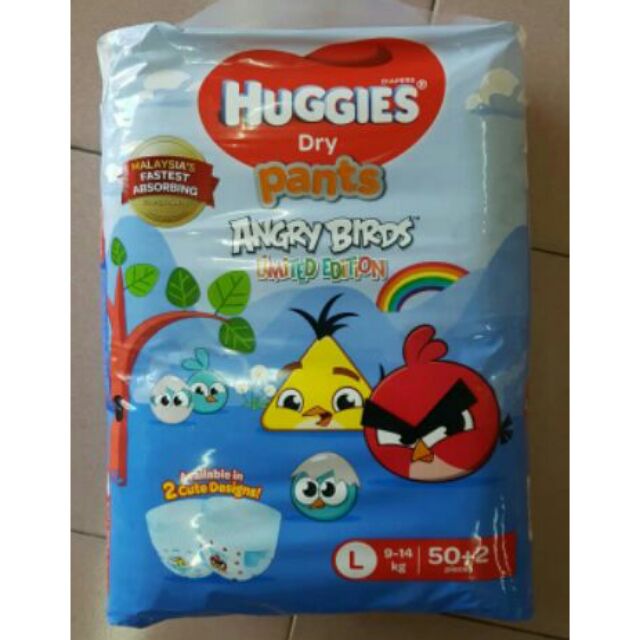 (Clearance) Huggies Dry Pants ANGRY BIRDS Limited Edition L50/XL42 ...