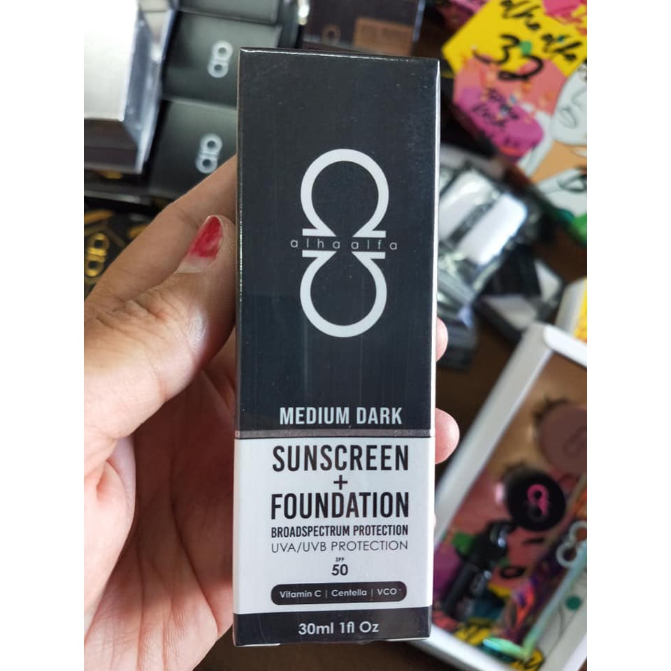 🔴🔴 Sunscreen+foundation Alha Alfa 😘 | Shopee Malaysia
