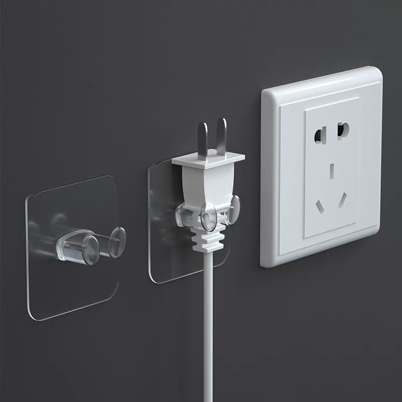 Transparent Home Office Wall Powerful Adhesive Plastic Power Plug ...