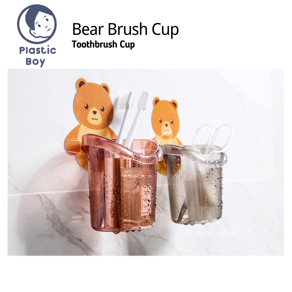 Bear Brush Cup Cute Bear Toilet Wall Hanging Storage Box Tooth Brush ...