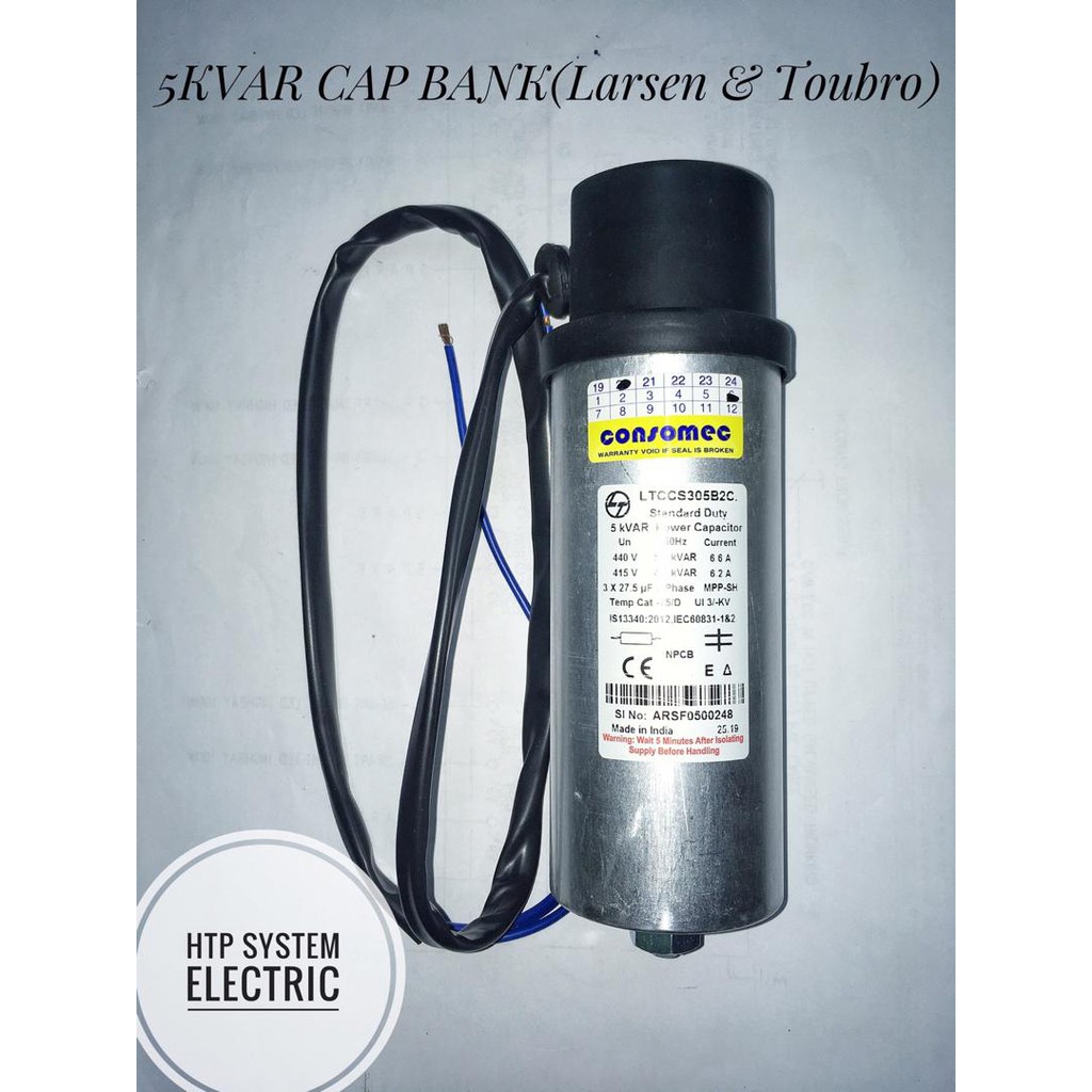 (ORIGINAL) L&T LARSEN & TOUBRO 2.5Kvar/ 5kvar/ 10kvar/15kvar 440V Power Factor Capacitor ...