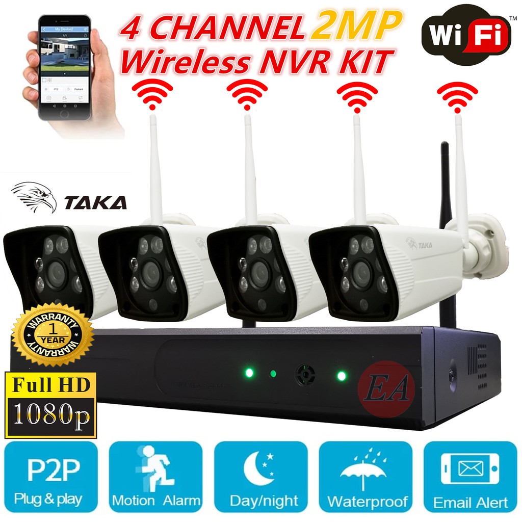 Taka Wireless With Mic NVR KIT 4 CHANNEL 3.0MP Audio CCTV 4CH 3MP HD ...