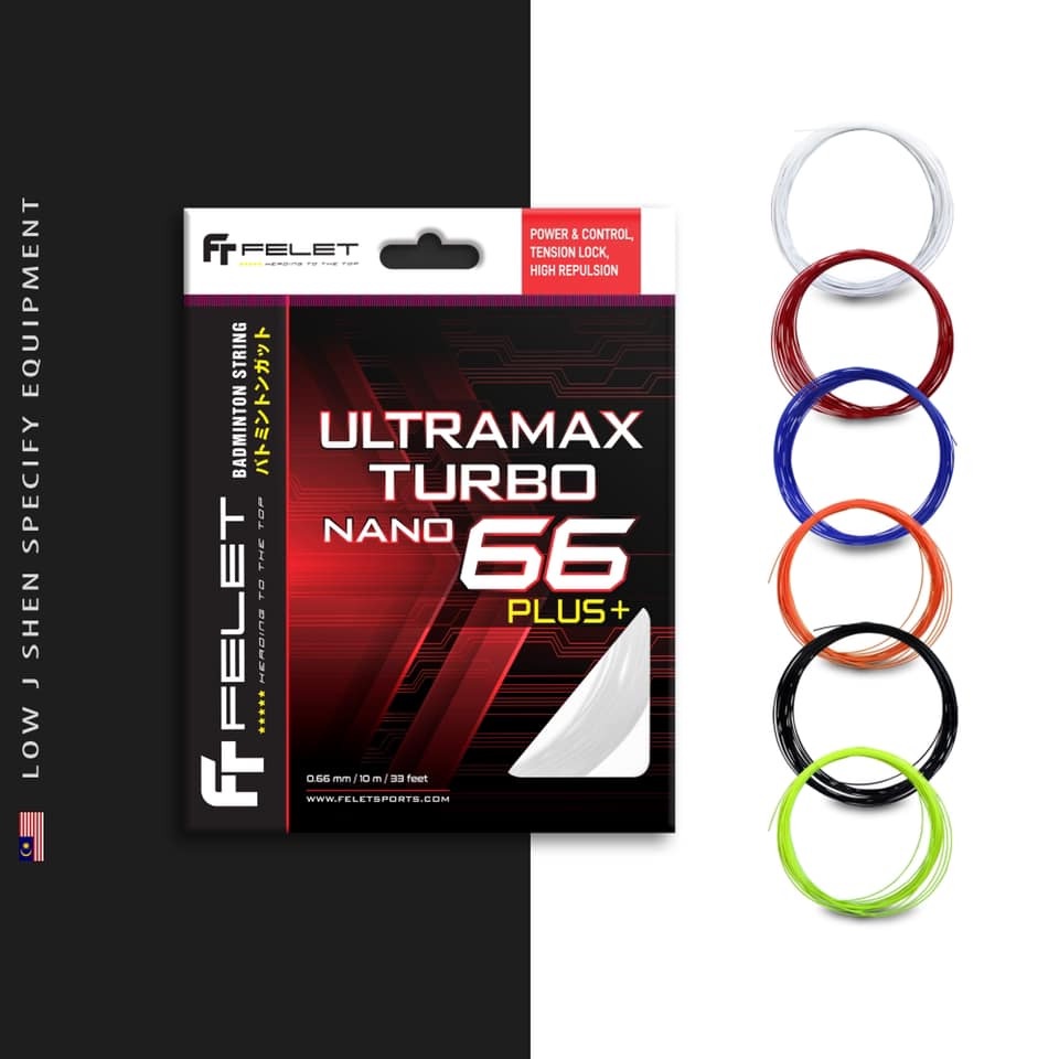 FELET Ultramax Turbo Nano 66 Badminton String (Ready Stock) | Shopee ...