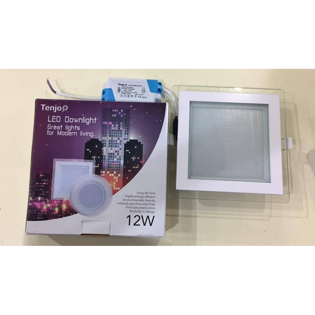 TENJO 12W LED SQUARE GLASS DOWN LITE | Shopee Malaysia