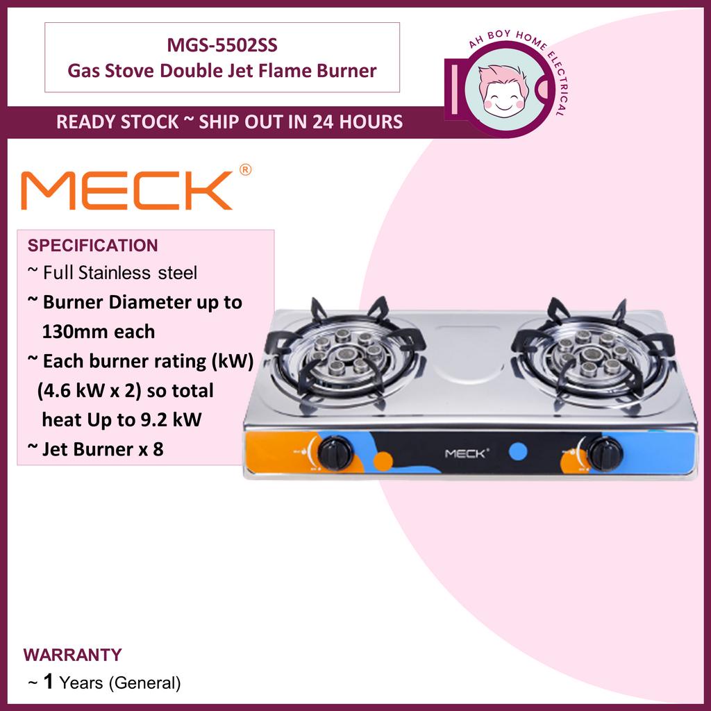 Meck Gas Stove Double Jet Flame Burner ( MGS-5502SS ) | Shopee Malaysia