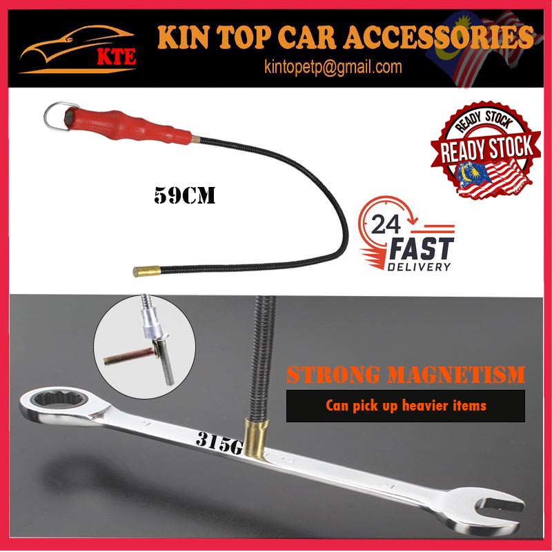 Flexible Magnetic Claw Pick Up Tool Magnet Reach Spring Reacher Pickup ...
