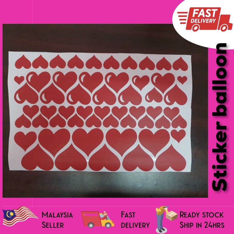 Sticker balloon simbol heart love shape bobo transparent balloon ...