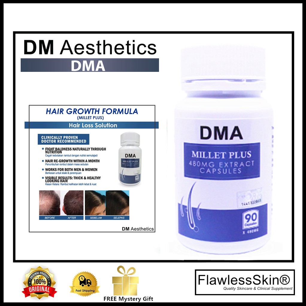 DM Aesthetics DMA Hair Regrow Formula Millet Plus (90 Capsules ...