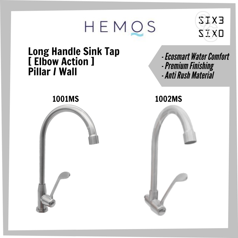 Hemos Pillar / Wall Elbow Action Long Handle Medical Basin Tap | Shopee ...