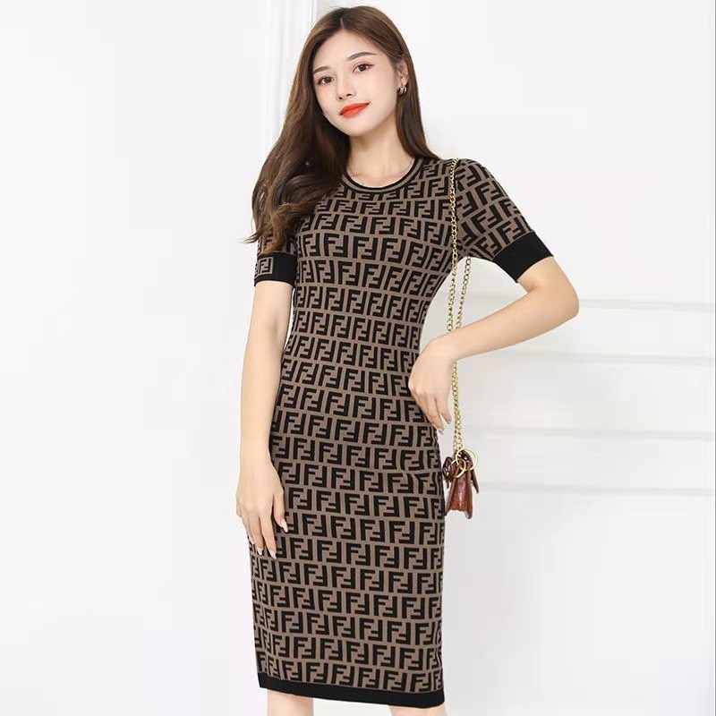 FF Dress for Women Long Slim Fit Over Knee Dress Lady Buttocks Dress ...