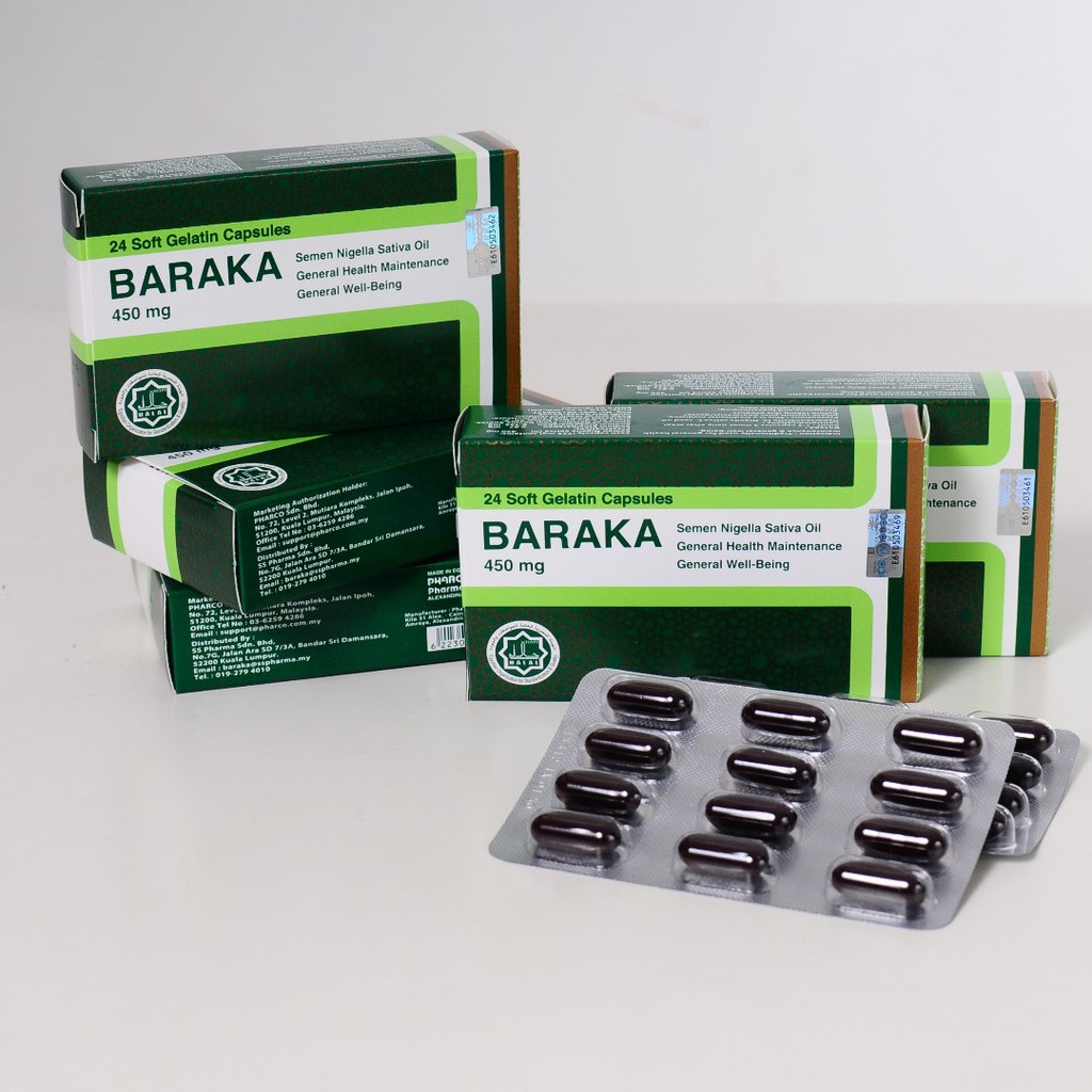 Baraka Minyak Habbatus Sauda 450mg (24 Gel Capsules) | Shopee Malaysia