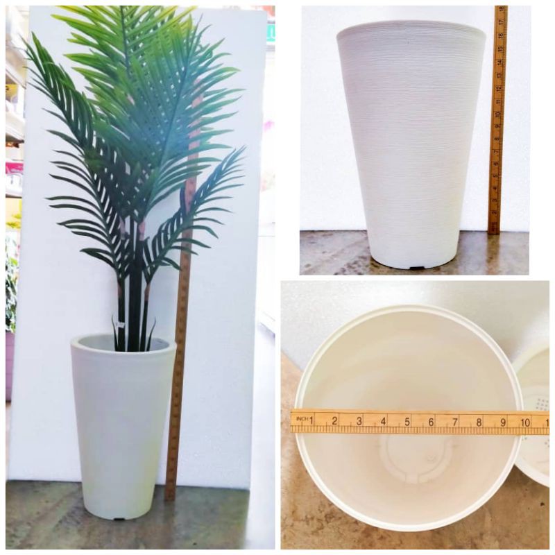pasu putih plastic quality 2 leyar tinggi 45cm Dan 37cm dua saiz 🔥hot ...
