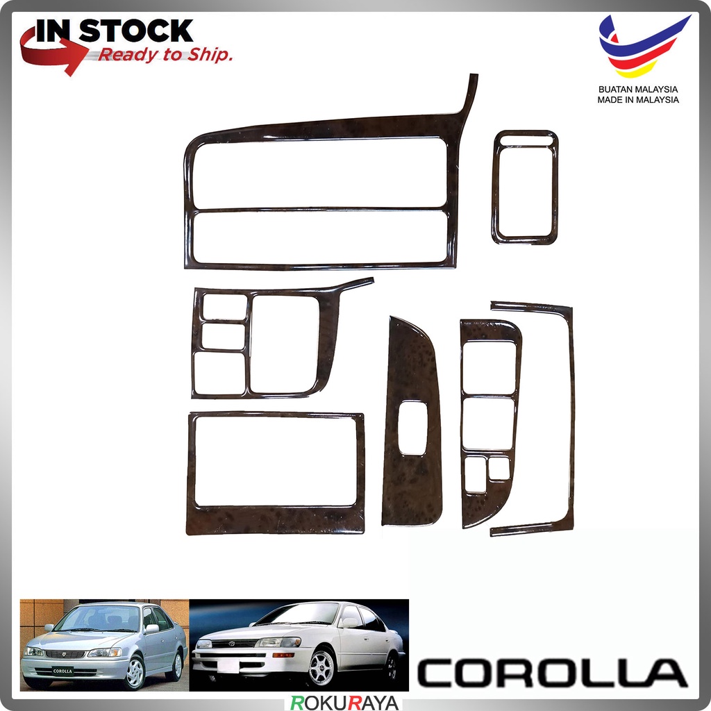 [WALNUT WOOD] Toyota Corolla AE101 AE111 Old Dashboard Panel Radio Kit ...