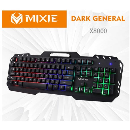 MIXIE X800 Wired Gaming Keyboard Backlit USB 104 Keycaps Waterproof ...