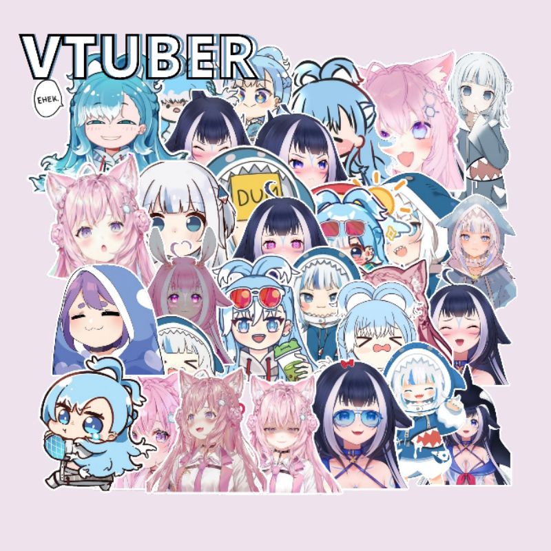Vtuber STICKER 30PCS KOBO KANAERU, HAKUI KOYORI, GAWR GURA AND SHYLILY ...