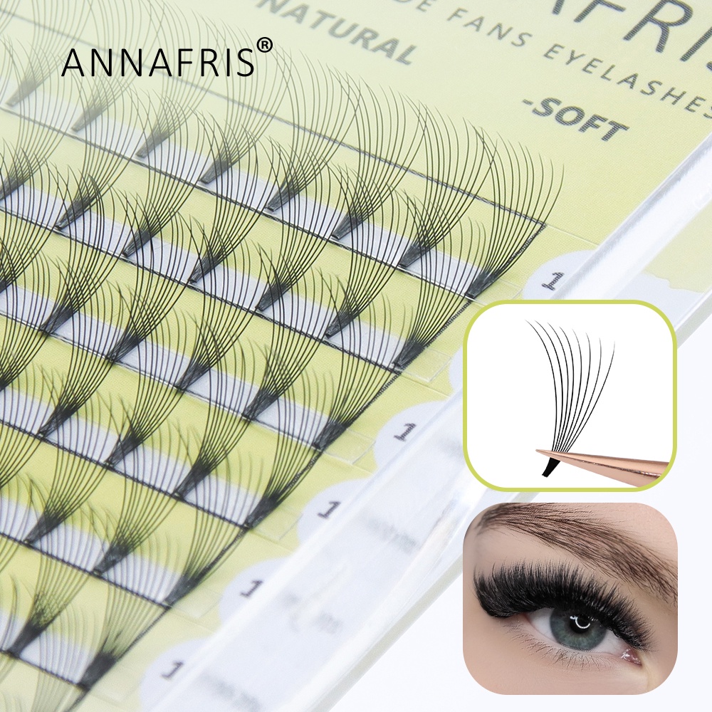 ANNAFRIS 10d premade volume fans short Stem False Lashes Korea Silk ...