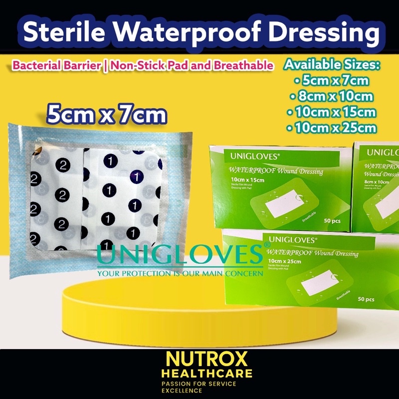 Uniglove Transparent Waterproof Island Dressing with Pad (1 PC) 5x7cm ...