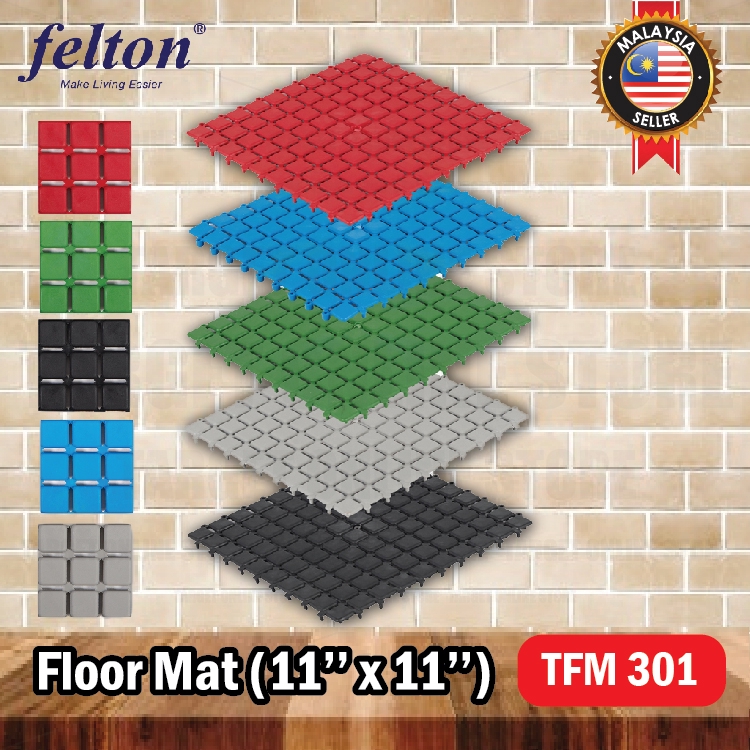 FELTON TFM301 Floor Mat Anti Slip Rubber Bathroom Accesories 6in1 ...