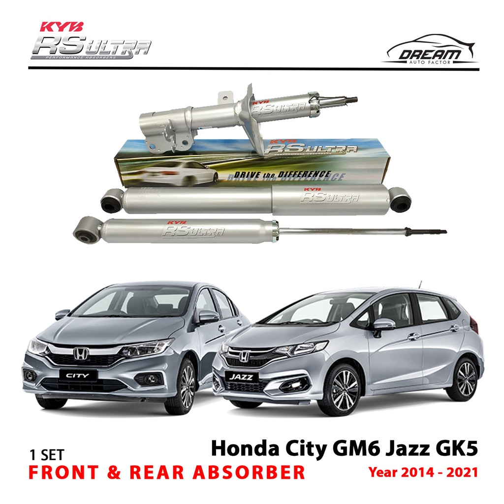 Honda City GM6 T9A Jazz GK5 T5A Kayaba KYB RS Ultra Front And Rear Absorber Set 332HD14 332HD15 ...