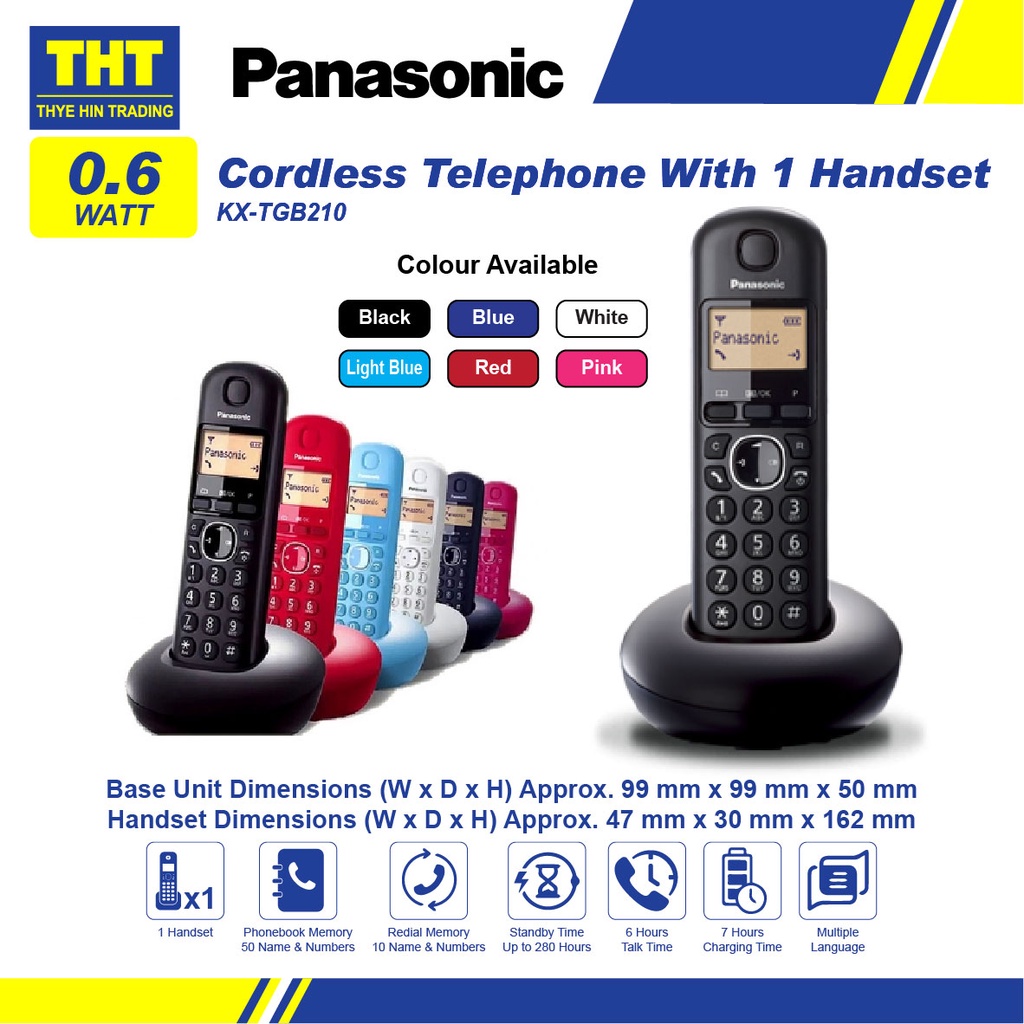 Panasonic Digital Cordless Phone - KX-TGB210 (color random pick) | Shopee Malaysia