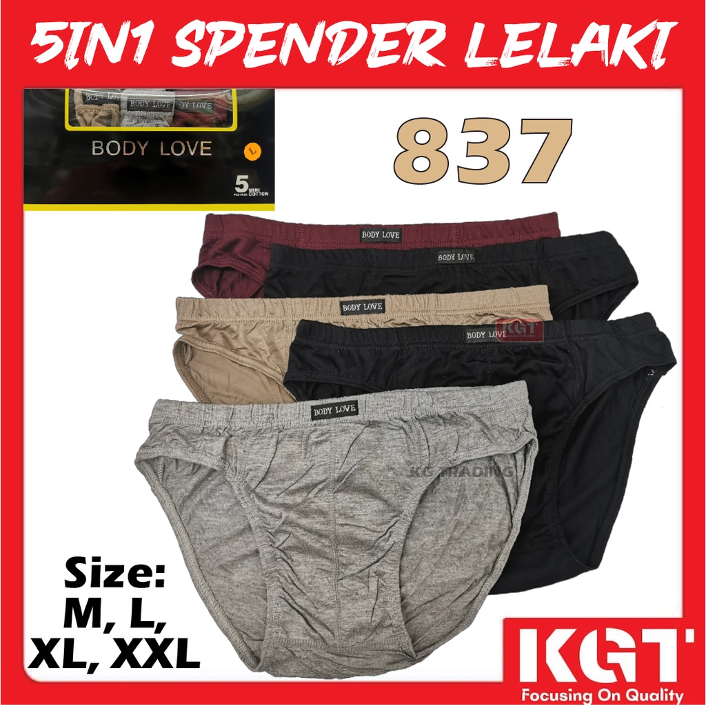 Spender Lelaki 5IN1 Body Love Men Brief 837 Seluar Dalam Lelaki Dewasa ...