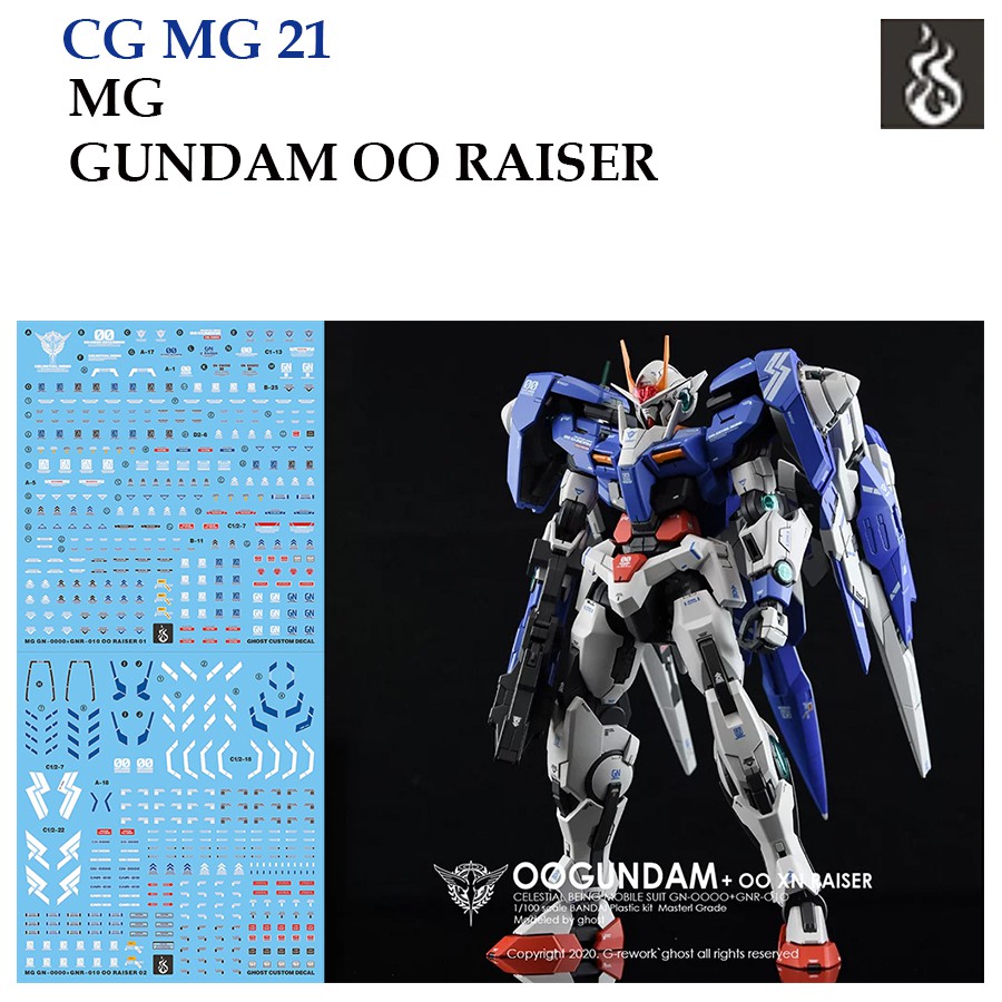 [COPY GHOST] MG21 MG 1/100 GUNDAM OO RAISER GUNDAM Water Slide Decal ...
