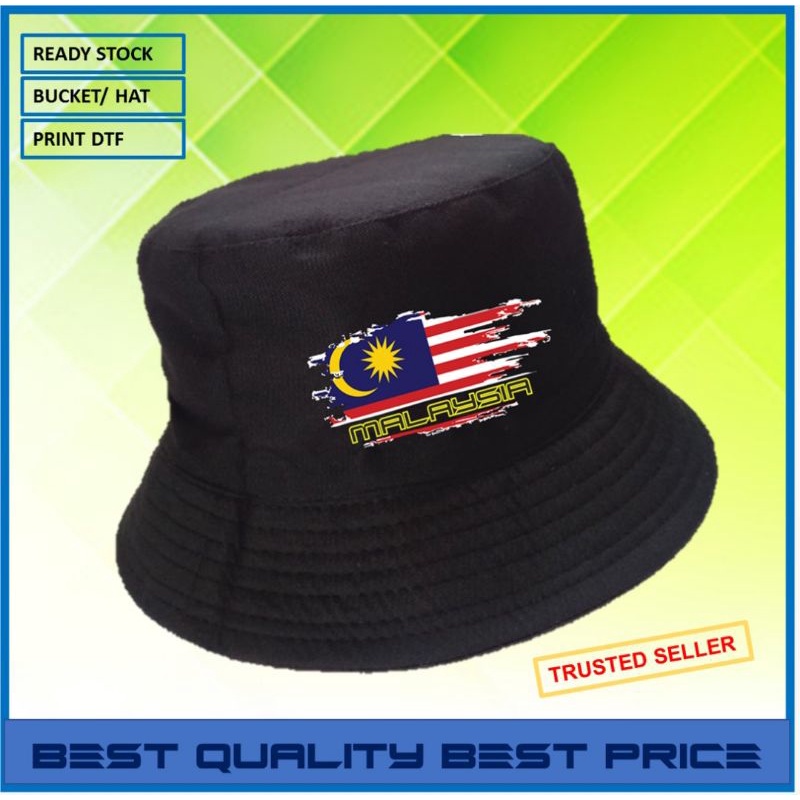 TOPI MALAYSIA MERDEKA BLACK BUCKET HAT OUTDOOR/FISHING | Shopee Malaysia