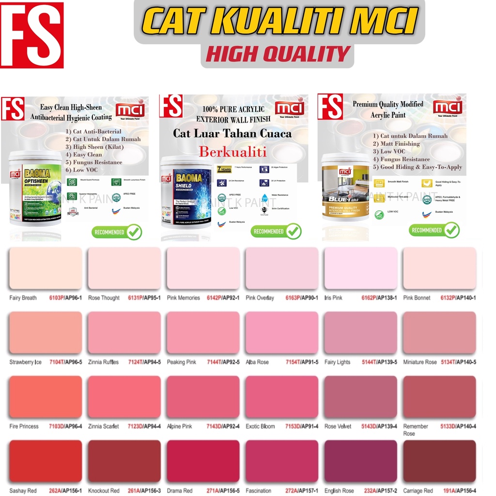 1 L MCI BAOMA SHIELD OPTISHEEN BLUE-I GOLD FOR EXTERIOR AND INTERIOR WALL (CAT UNTUK DINDING ...