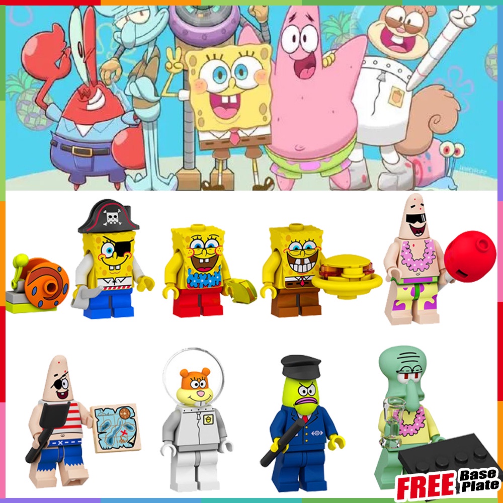 SpongeBob SquarePants Minifigures Snail Seastar Sponge Squirrel ...
