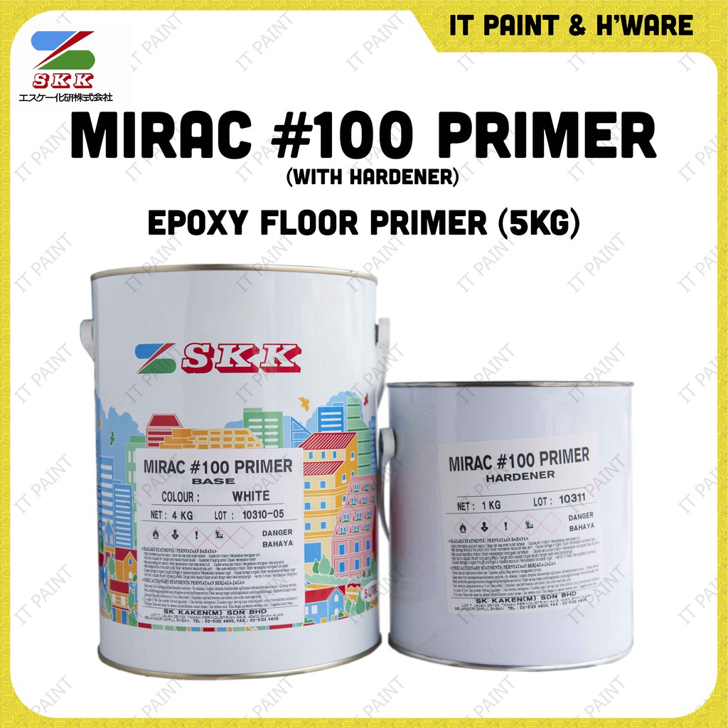 SKK Mirac #100 Primer 16KG with Hardener 4KG Extreme Heavy Duty Floor Epoxy Primer Paint ...