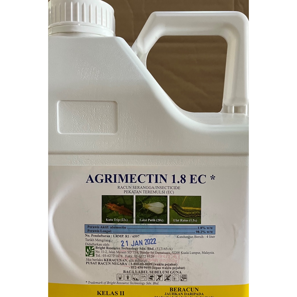 * ORIGINAL * Agrimectin 1.8EC 4L / racun serangga / kutu trip & lalat ...