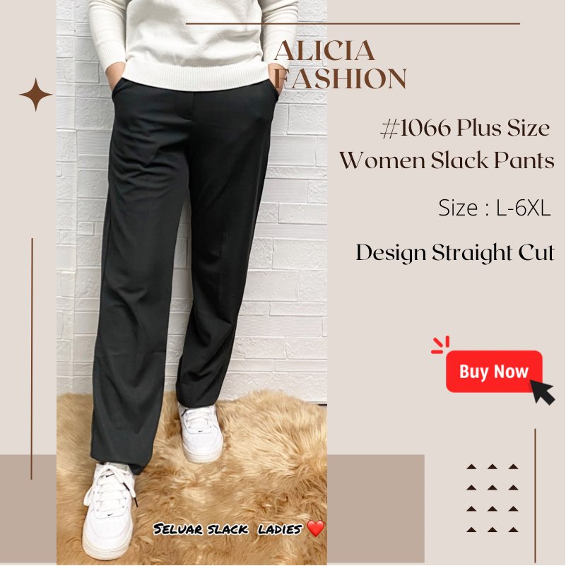 Plus Size Seluar Slack Perempuan L-6XL #1066 Seluar Kerja Perempuan ...