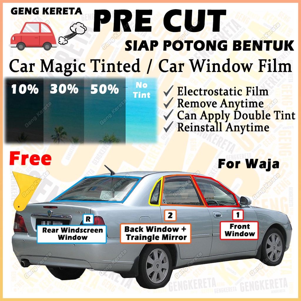 For Proton waja Magic Tint Car Window Glass Solar Film Pre Cut ...