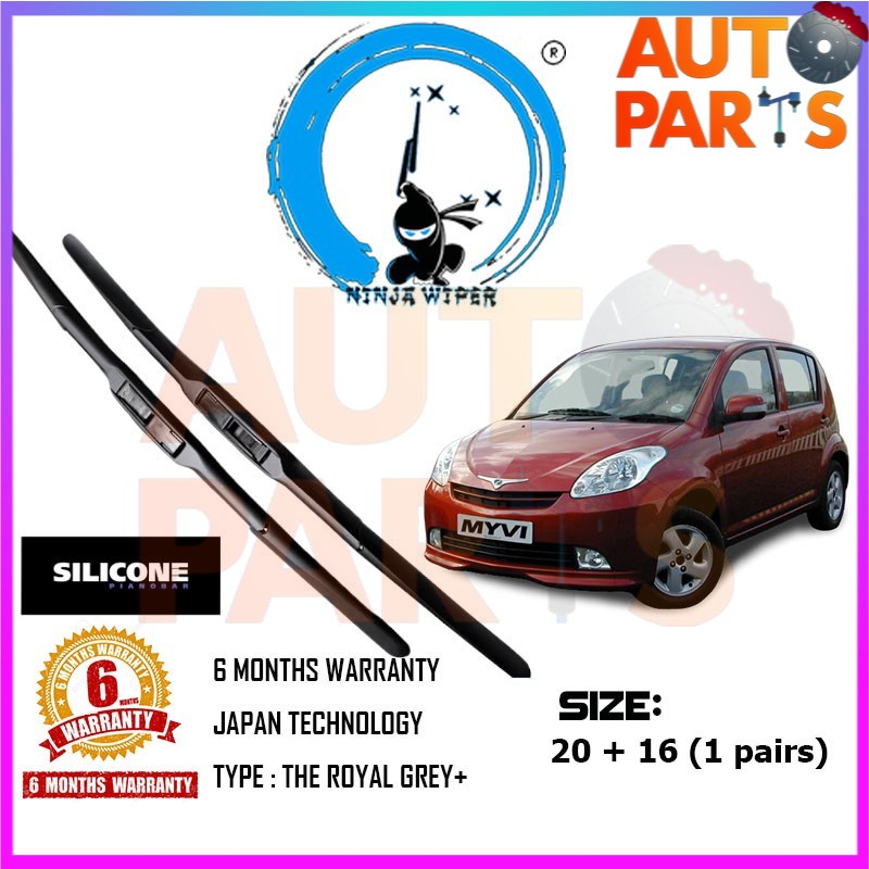 🇯🇵 Ninja Wiper The Royal GREY+🇯🇵 MYVI 2006-2010(20"+16" 1PAIR) Wiper 3 ...