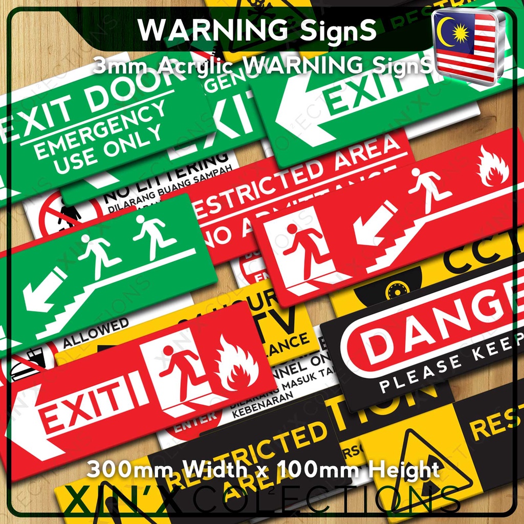 🇲🇾 WARNING SIGN AMARAN PAPAN TANDA NO ENTRY CCTV STAFF ONLY ACRLIC NO ...