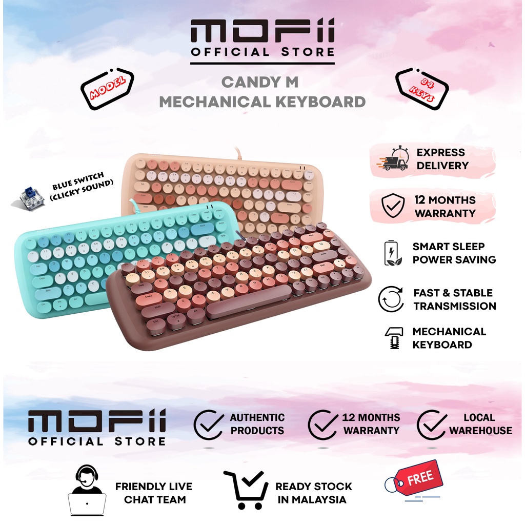 MOFII Candy M Wired Mechanical Gaming Keyboard PC Laptop Office Table ...