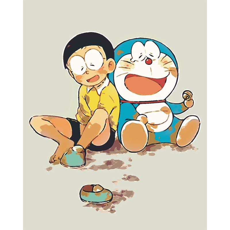 DROFE Doraemon Collection Paint By Numbers Wall Art On Canvas (40 x ...