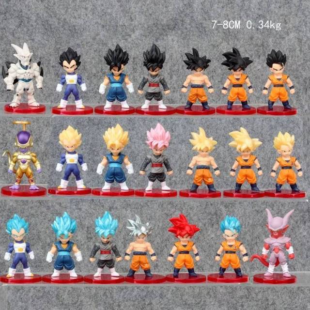 Dragon BALL SUPER ACTION FIGURE SET 21 PCS SON GOKU FRIEZA GOHAN ...