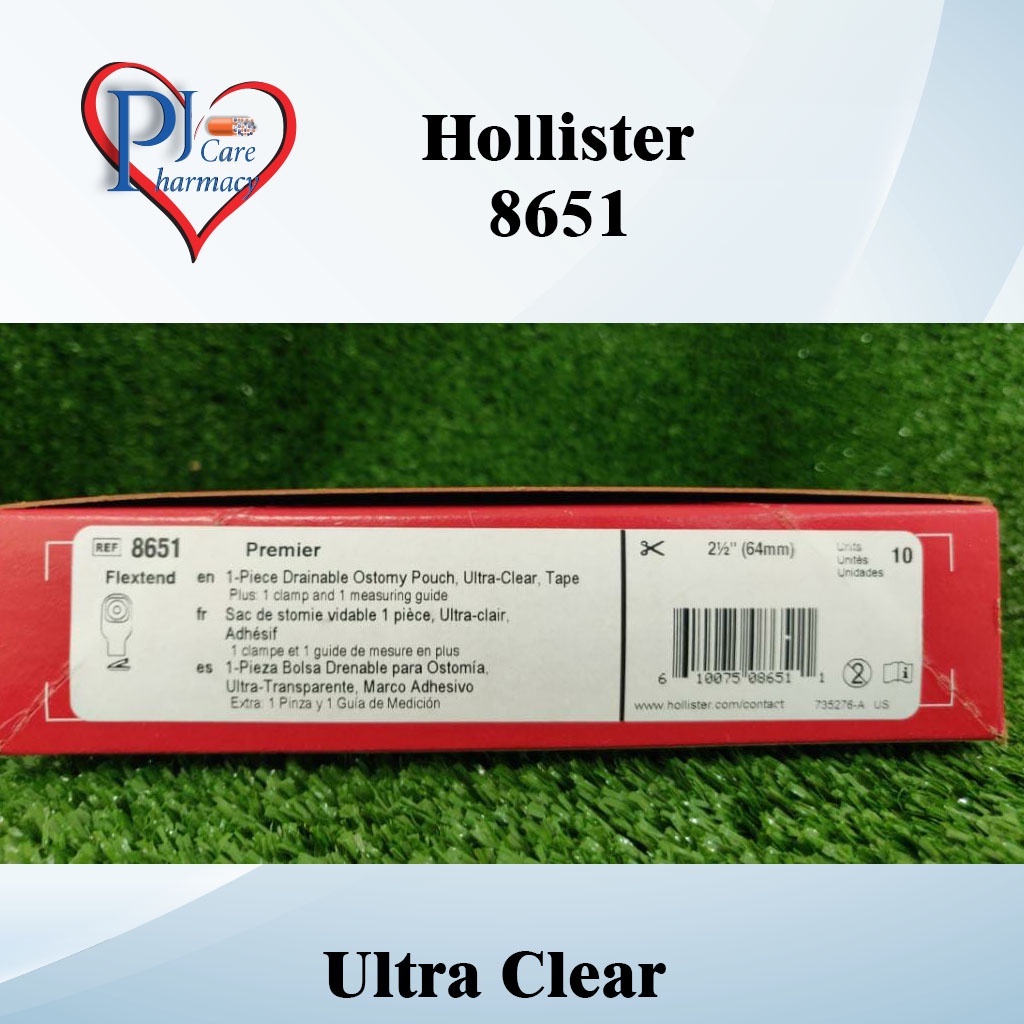 8651 Hollister Premier 1-Piece Drainable Ostomy Pouch [64mm] Ultra ...
