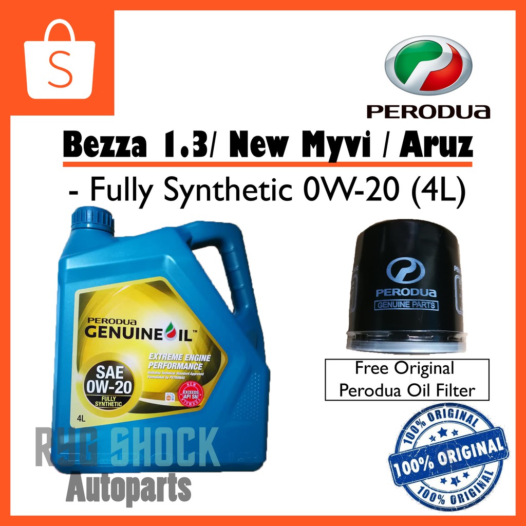 ORIGINAL PERODUA FULLY SYNTHETIC NEW PACKING ENGINE OIL SAE 0W20 (3.5L ...