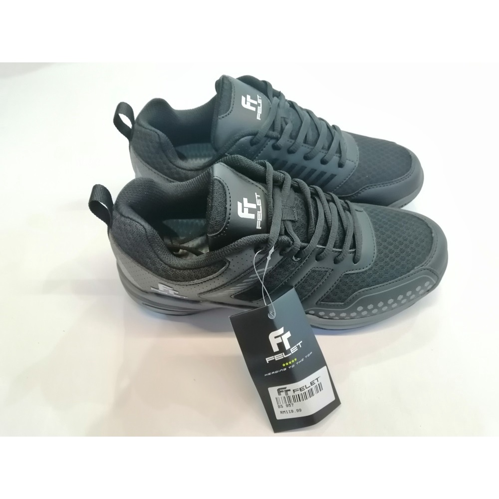 Felet BS 957 Black/Grey Color 100% Original Badminton Shoe | Shopee ...