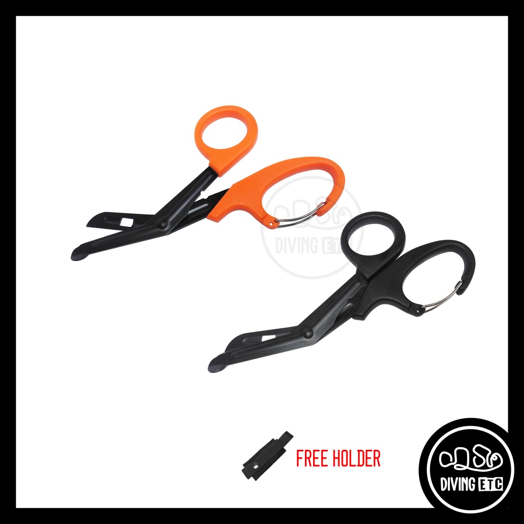 Diving Scissor Cutter Stainless Steel Black Electroplated Multipurpose ...