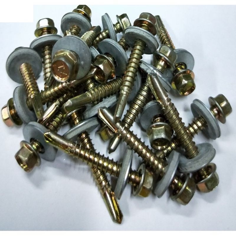DSHW SELF DRILLING SCREW WITH WASHER AWNING SCREW SKRU ATAP SKRU ...
