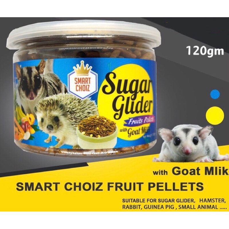 SMART CHOIZ SUGAR GLIDER FRUIT PELLETS WITH GOAT MILK 120G SUGAR GLIDER SNACK SMALL ANIMAL ...