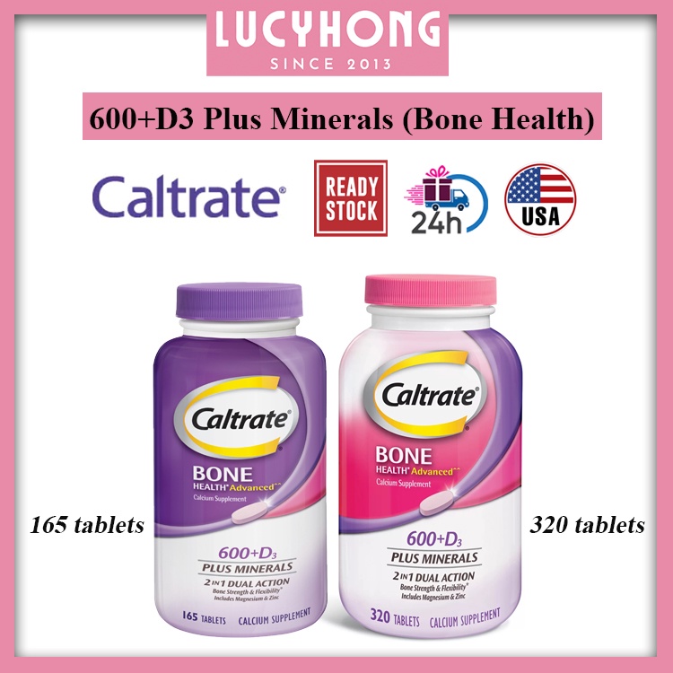 Caltrate 600 plus 600+D3 Plus Minerals Calcium & Vitamin D3 Supplement ...