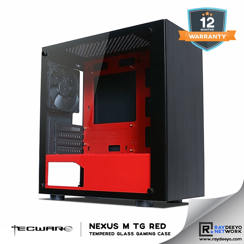 Tecware NEXUS M TG (BLACK & RED) Tempered Glass Gaming Case [Matx, Mini ...